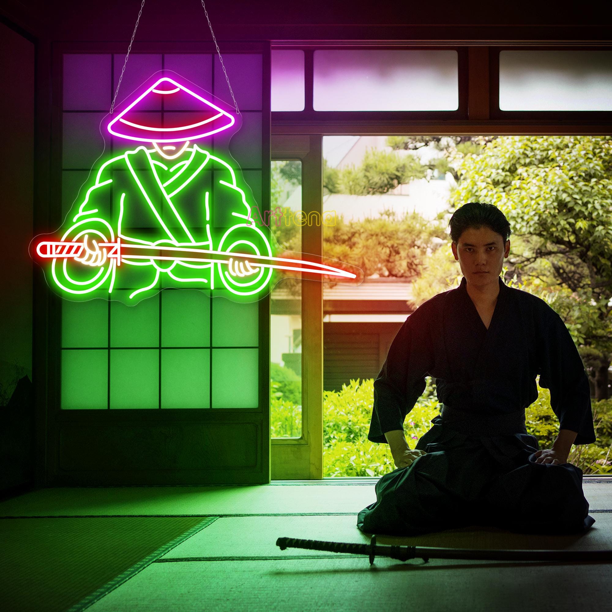 Japanese Samurai Novelty LED Lightbox, Japanese Anime Manga Fan Gift ...