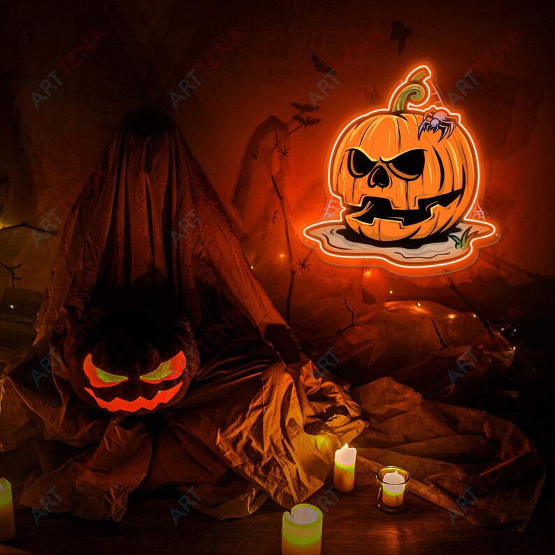 Halloween Pumpkin Neon Sign, Custom Party Decor - Etsy