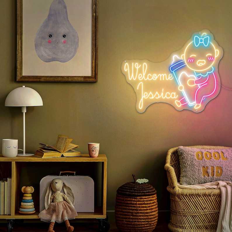 Custom Baby Name Neon Sign, Welcome Baby Gift - Etsy