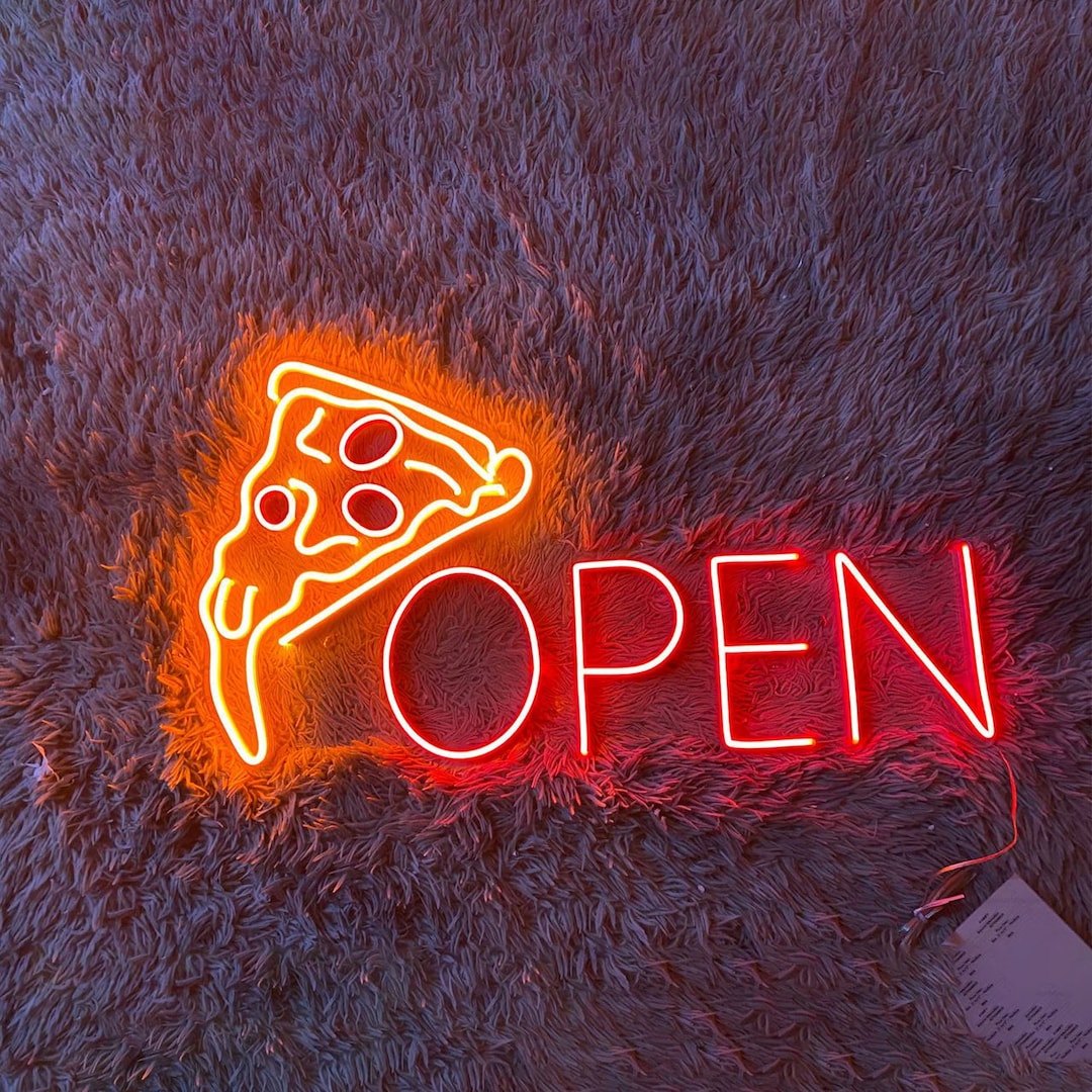 Pizza Neon Sign Open Pizza Led Sign Restaurant Sign Kitchen - Etsy