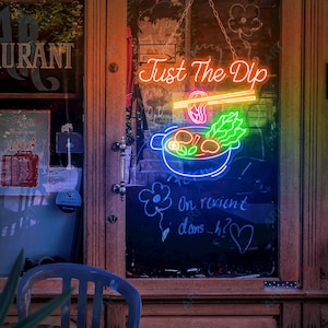 Just the Dip Sign Hot Pot Sign Korean Street Food Neon Sign Kitchen ...