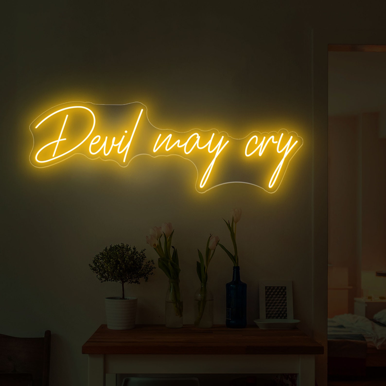 Devil May Cry Neon Sign, Custom Neon Sign Bedroom, Neon Bar Sign Decor ...