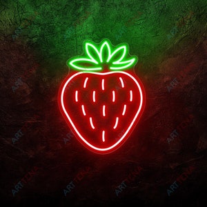Strawberry Neon Sign,berry Led Light Kitchen Decor,custom Strawberries ...