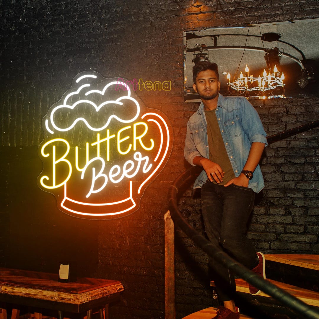 Butter Beer Sign Butter Beer LED Light Beer Neon Sign Cheer Neon Sign ...