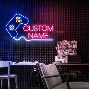 Custom Gamer Name Neon Sign, Personalized Name Tag Gift, Custom ...