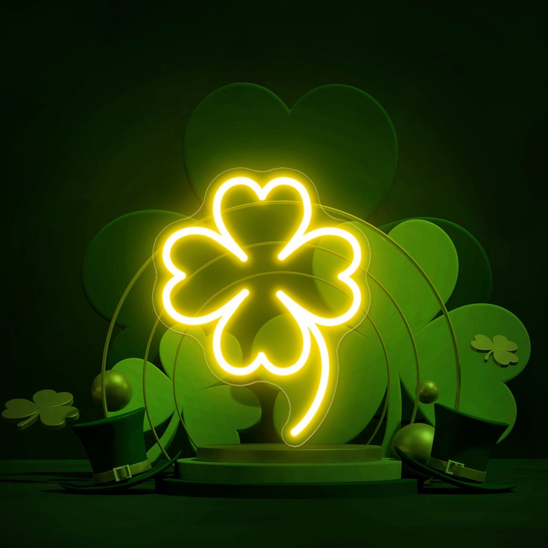 Four Leaf Clover Neon Sign Lucky Charm Neon Lights Valentine - Etsy