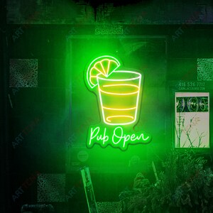 Tequila Shot Glasses Neon Sign, Cocktail Neon Sign, Pub Open, Bar Open ...