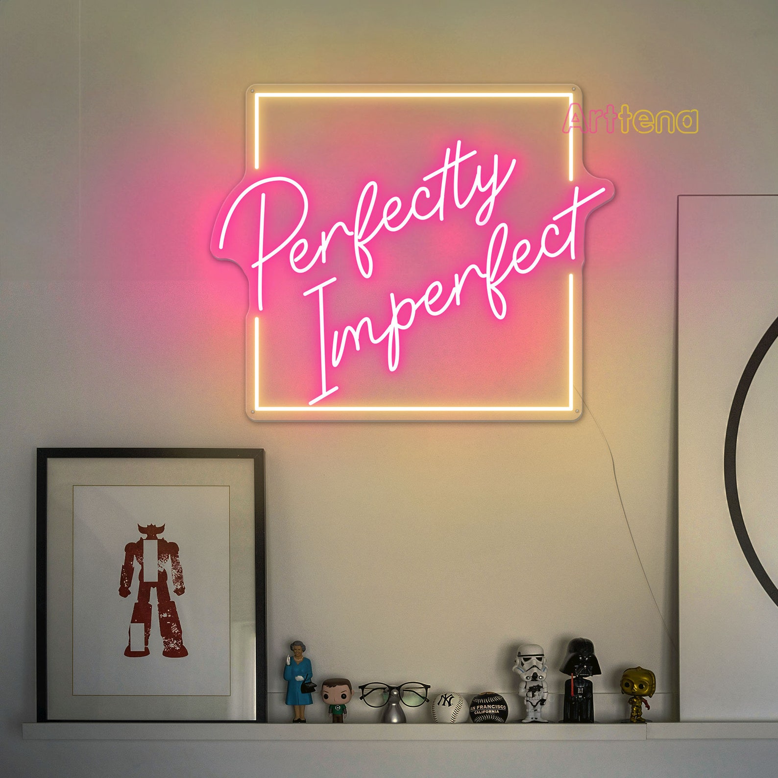 Perfectly Imperfect Neon Sign Inspirational Quotes Wall Art Perfect ...