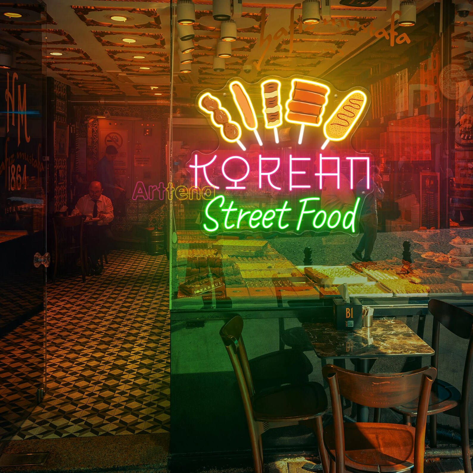 Korean Street Food Led Neon Sign Custom Korean Restaurant Decor ...
