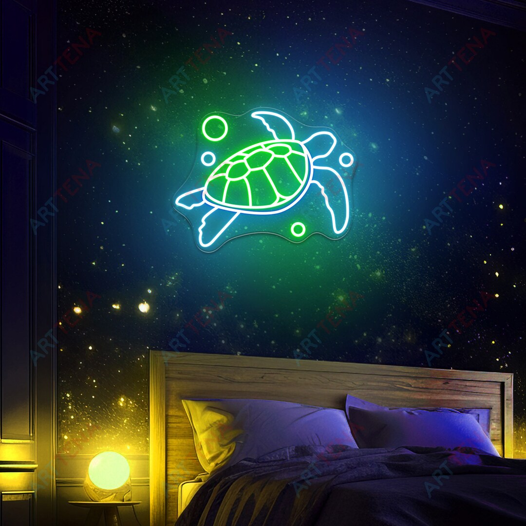 Ocean Turtle Neon Sign, Cute Turtle Neon Sign,kid's Room Neon Light ...