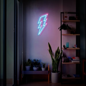 Lightning BOLT LED Neon Sign, Signs for Bedroom Game Room Decoration ...