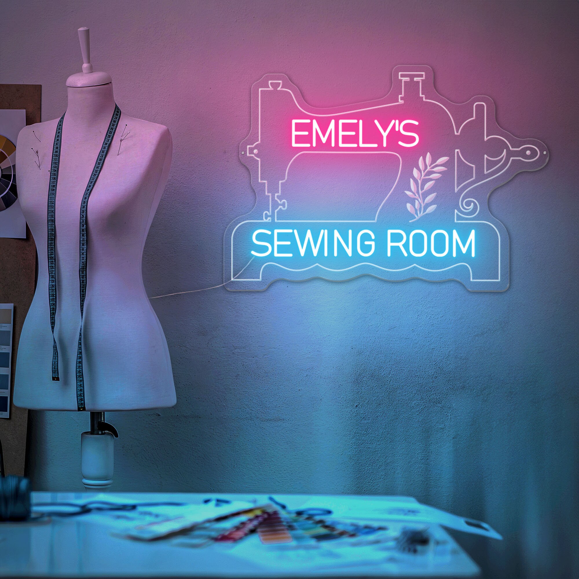 Custom Name Sewing Room Neon Sign Personalized Sewing Sign Quilting ...
