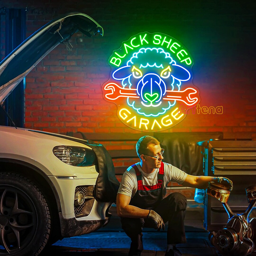 Custom Sheep Garage Name Neon Sign, Garage Neon Sign, Garage Decor Sign ...