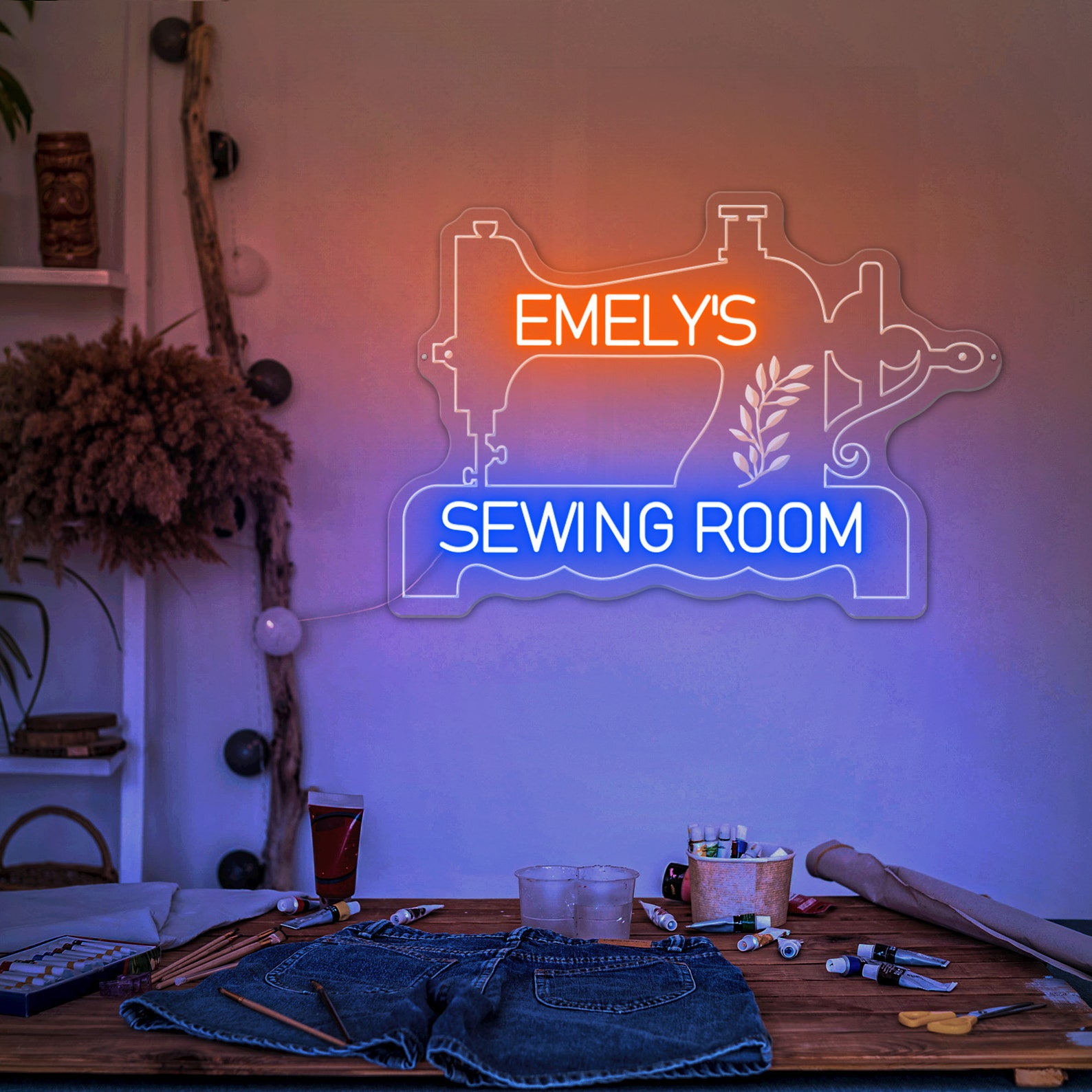 Custom Name Sewing Room Neon Sign Personalized Sewing Sign Quilting ...