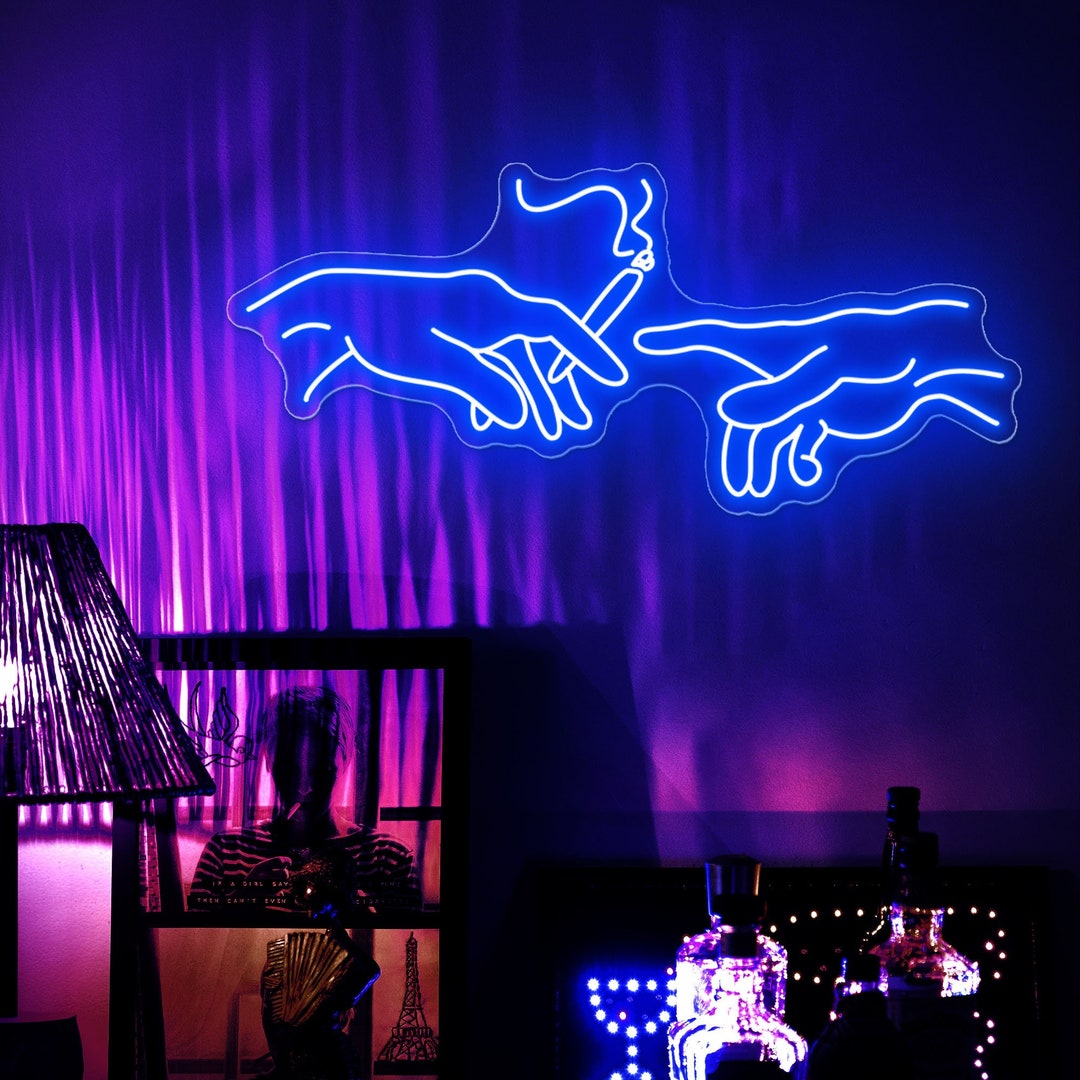 Hand Neon Sign, Hands of God Neon Sign, Rasta Neon Sign, Joint Neon ...
