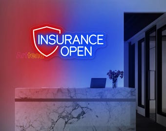 Insurance Open Sign Insurance Sign Insurance Services Shop Decors LED ...