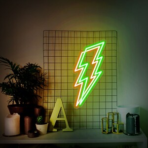 Lightning BOLT LED Neon Sign, Signs for Bedroom Game Room Decoration ...