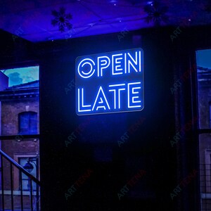 Open Late Neon Sign, Open Neon Bar, LED Open Sign, Open Sign for ...