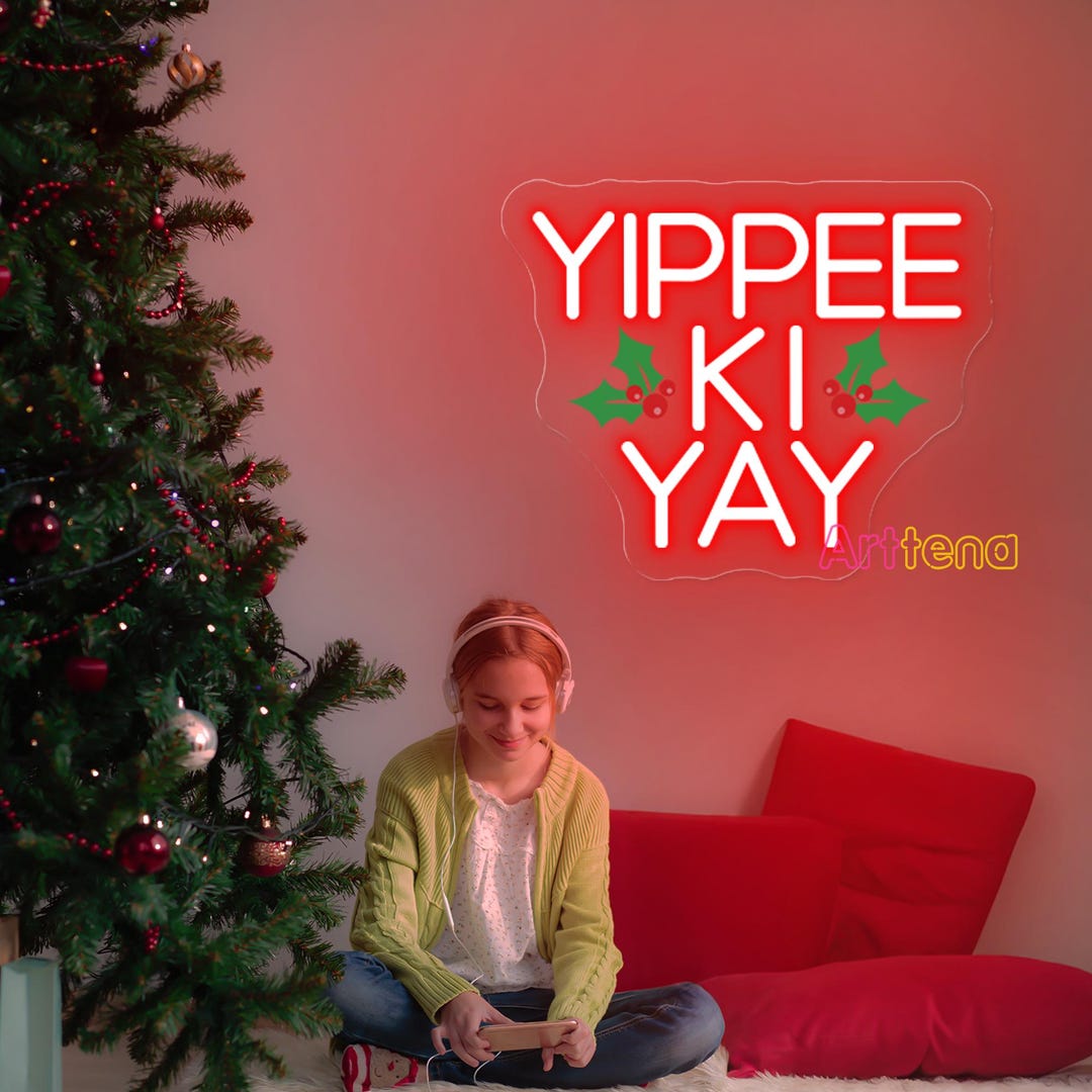 Yippee-ki-yay Holiday Quote Neon Sign, Christmas Decoration, Christmas ...