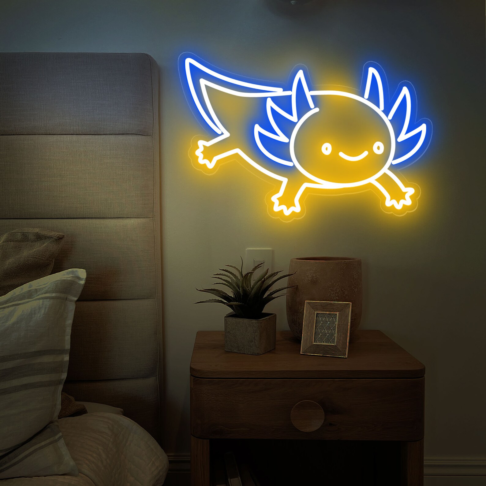 Axolotl Neon Sign Hologram Light Kawaii Decor Customizable - Etsy
