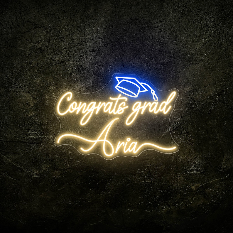 Custom Name Congrats Grad Neon Sign Personalized - Etsy