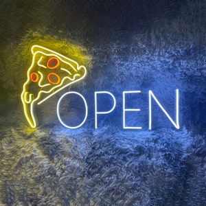 Pizza Neon Sign, Open Pizza Led Sign, Restaurant Sign, Kitchen Neon ...