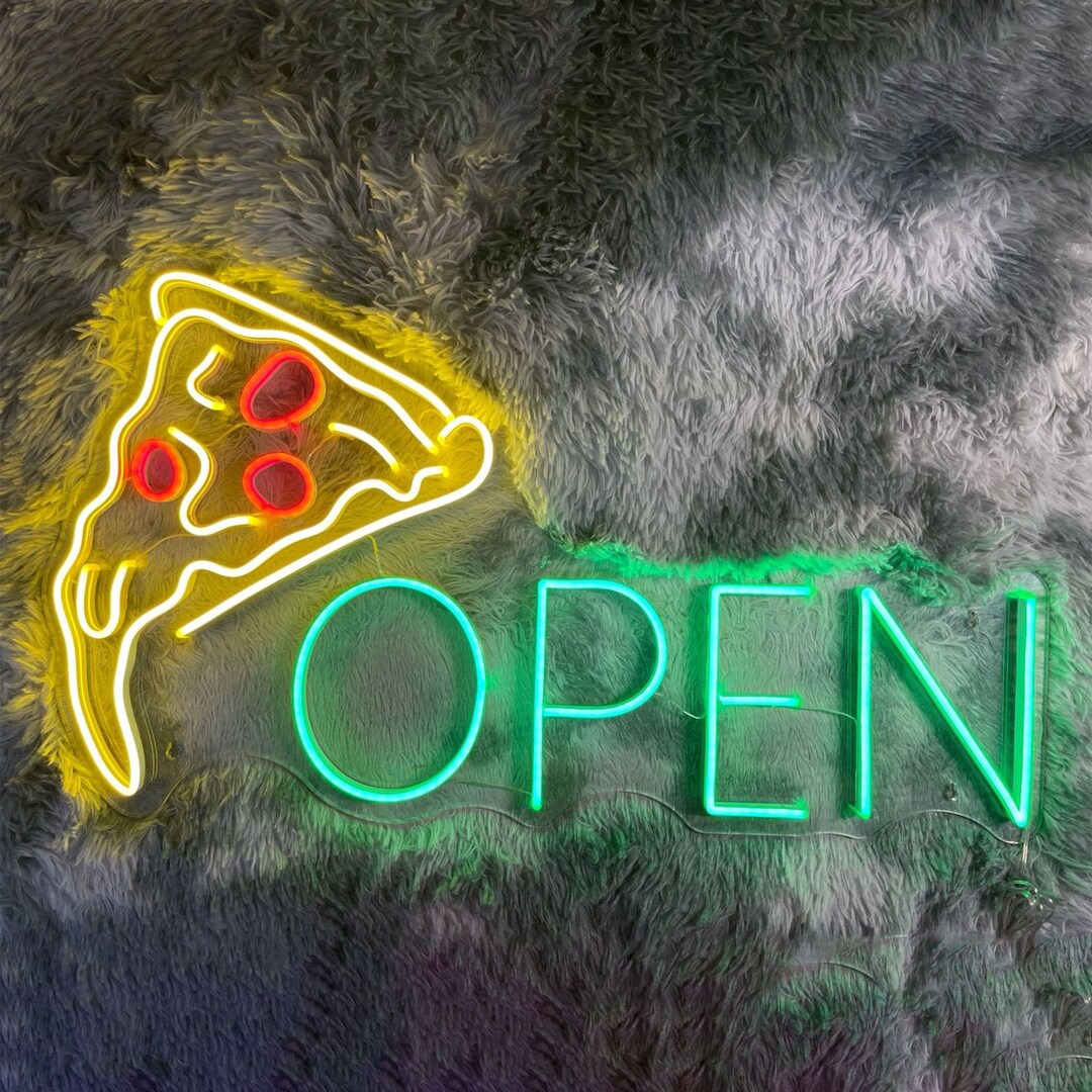 Pizza Neon Sign, Open Pizza Led Sign, Restaurant Sign, Kitchen Neon ...