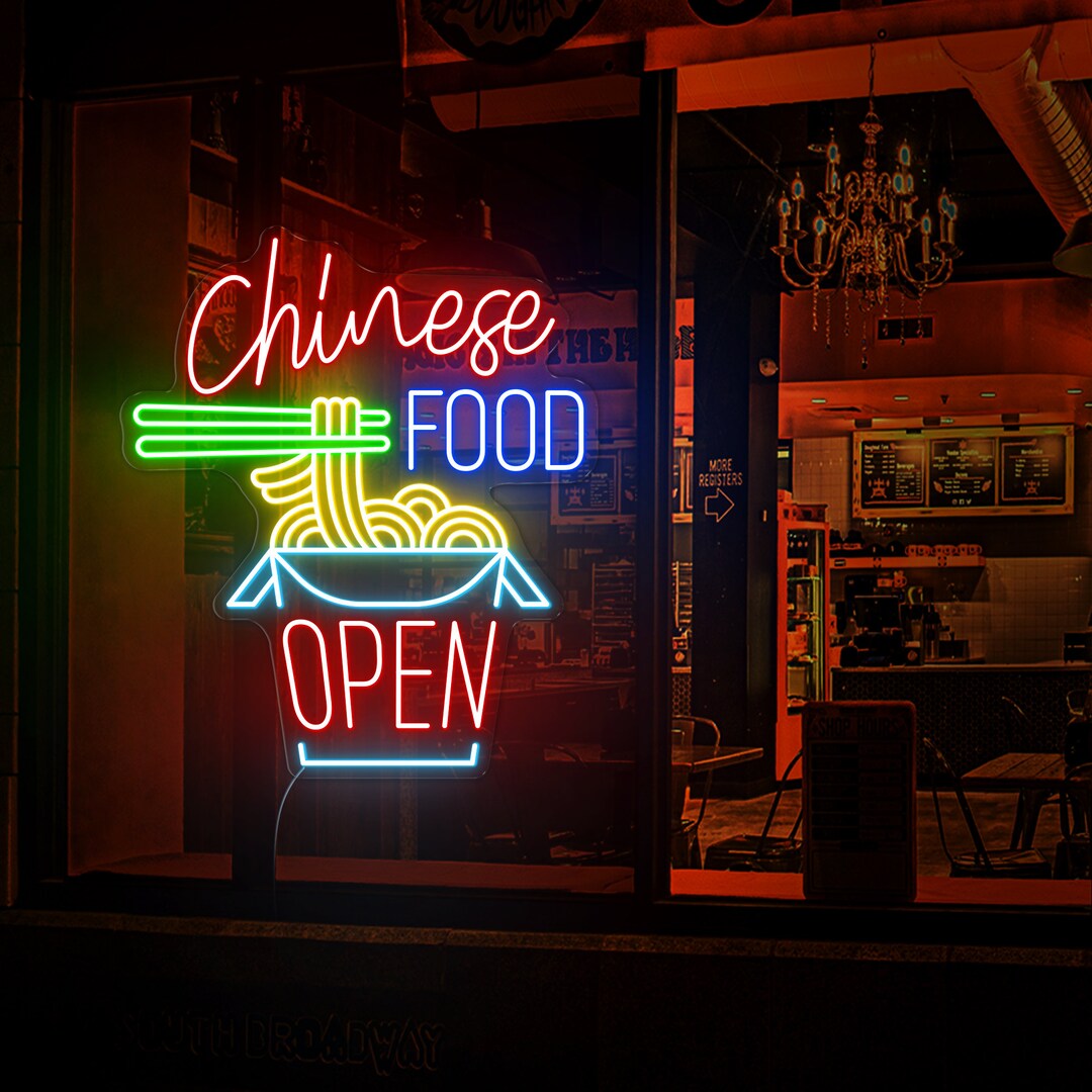 Chineese Food Neon Sign Open Sign Ramen Bowl Neon Sign Custom Japanese ...