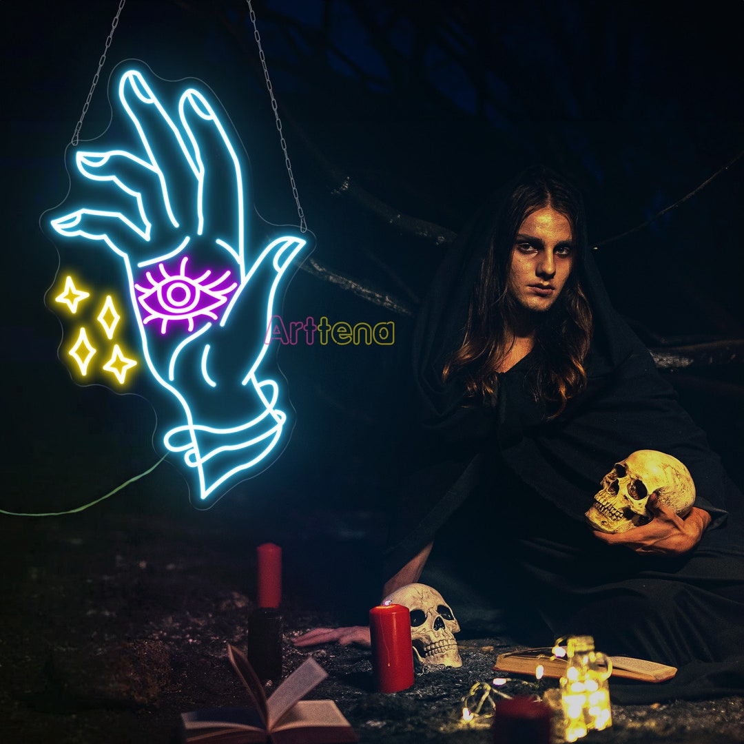 Palm Reader Hand Neon Sign Psychic Reader Neon Light Fortune Teller ...