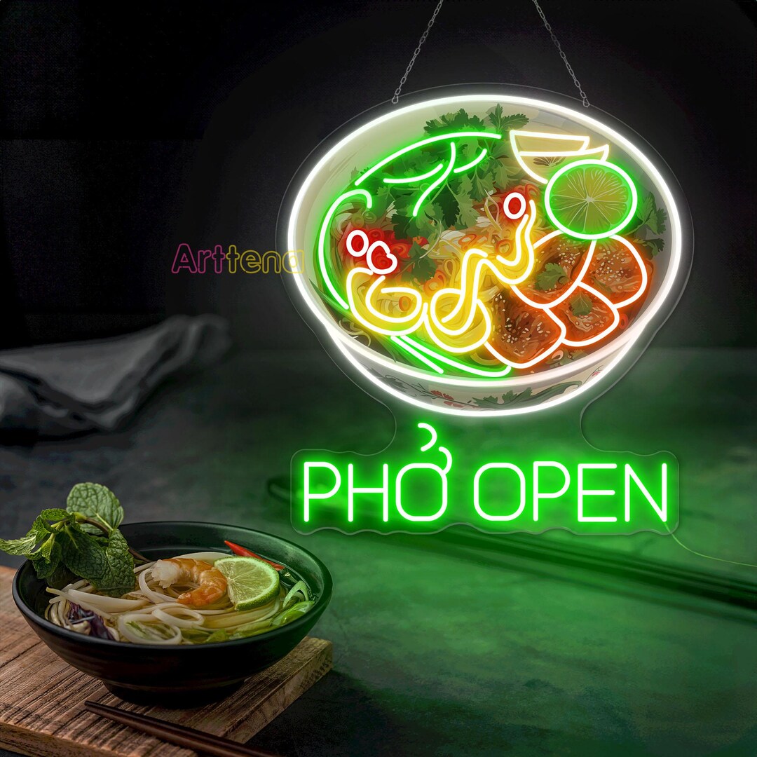 Pho Open Neon Sign Vietnamese Food Led Light Pho Neon Light Vietnamese ...