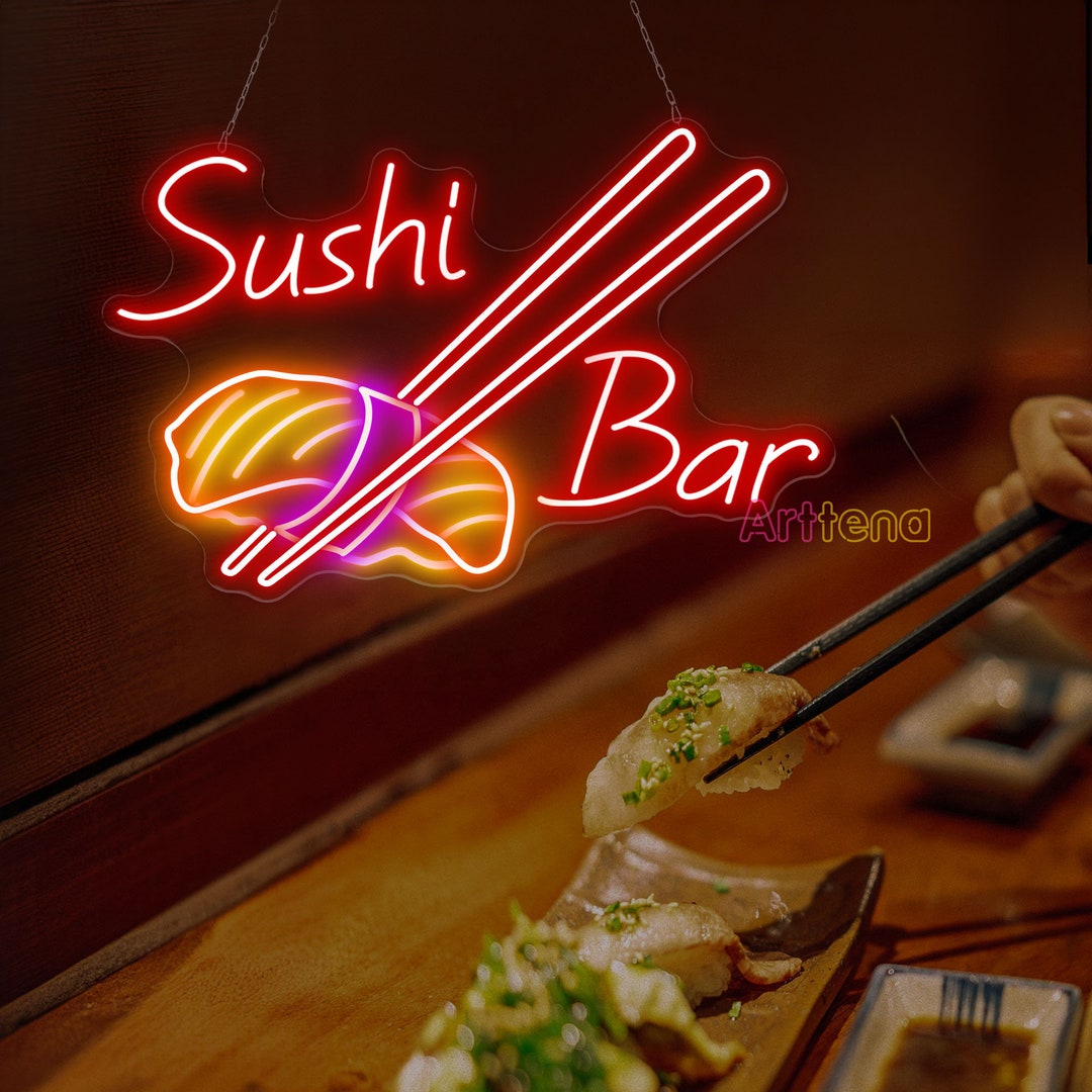 Sushi Bar Neon Sign Salmon Sushi Sign Sushi Led Sign Restaurant Led ...