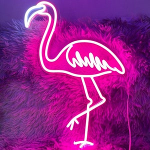 Neon Palm Tree Sign, Flamingo Neon Sign, Flamingo Decor, Sunset , Neon ...