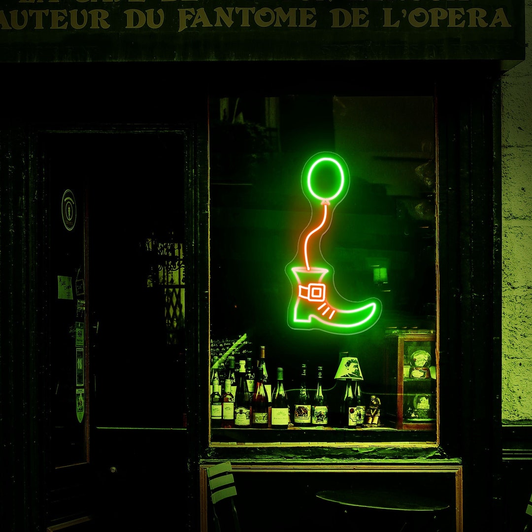 Lucky Boots Neon Sign, Festival Style, St. Patrick's Day Decor ...
