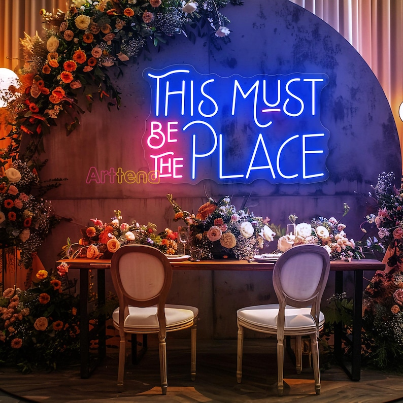 This Must Be the Place Neon Sign, Living Room Bedroom Wall Decor, Party ...