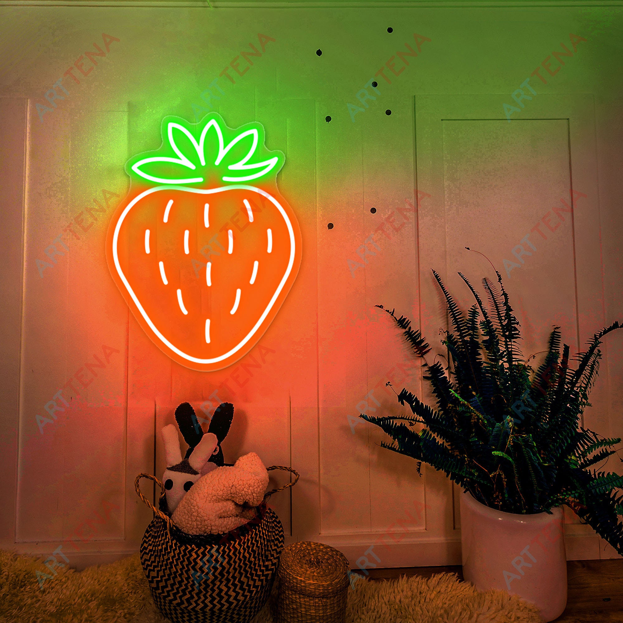 Strawberry Neon Sign,berry Led Light Kitchen Decor,custom Strawberries ...