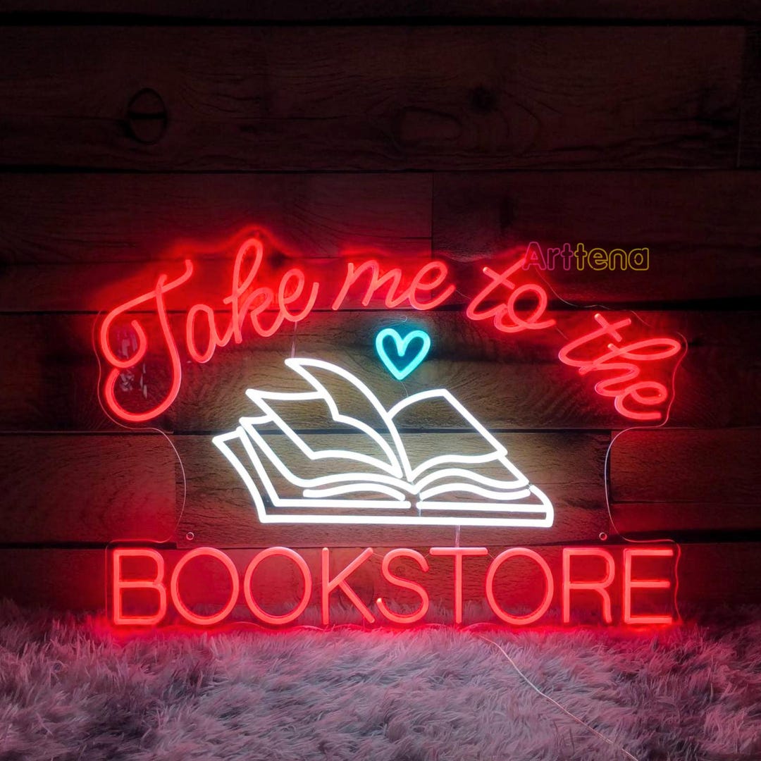 Custom Bookstore Neon Sign, Book Club Decor Sign, Library Led Sign ...