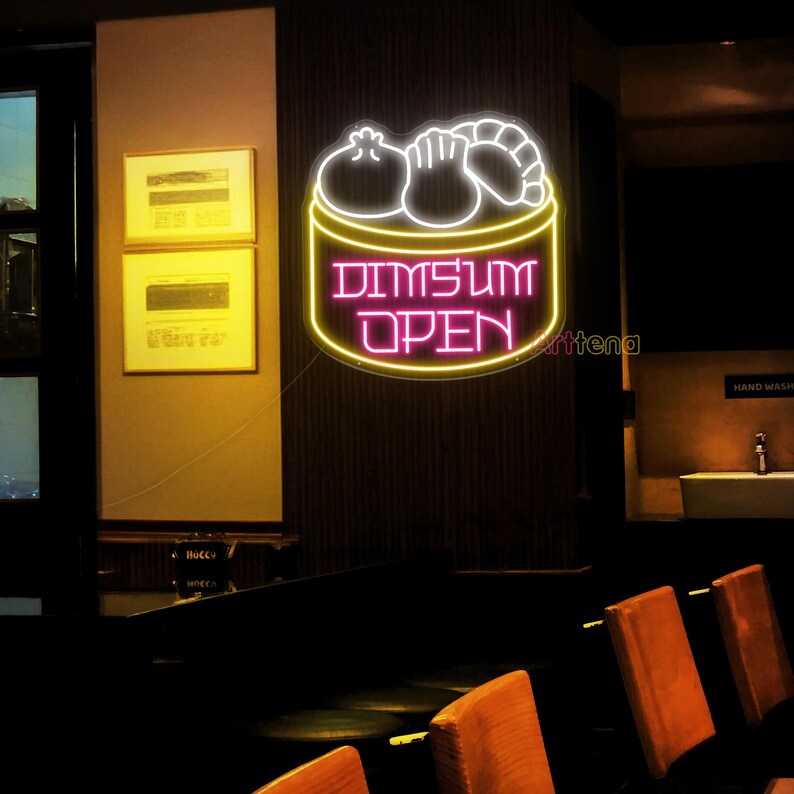 Dimsum Open Neon Sign, Dimsum Neon Sign, Chinese Food Sign, Dimsum ...
