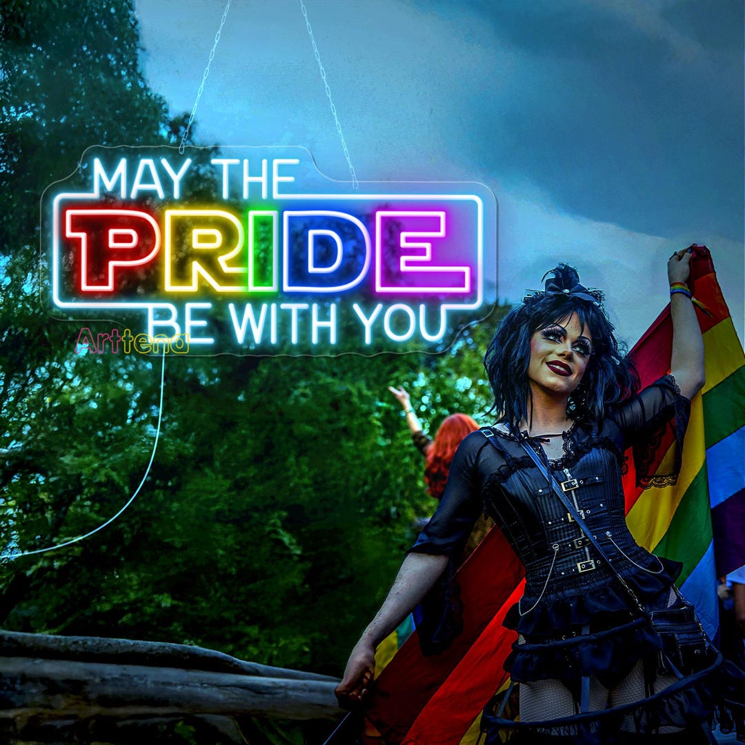 May the Pride Be With You LGBT LED Wall Art Sign, Custom Pride Month ...