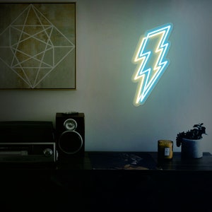 Lightning BOLT LED Neon Sign, Signs for Bedroom Game Room Decoration ...