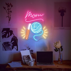 Crocheting Neon Sign,knitting Gifts for Mom,gift for Grandma, Knitter ...