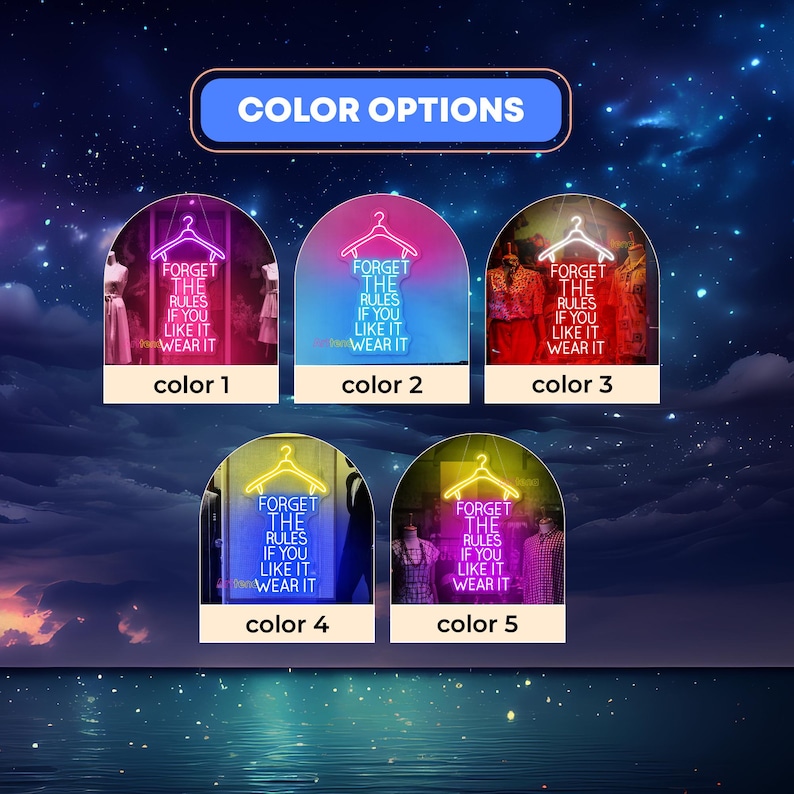 Forget the Rules If You Like It Wear It, Clothing Led Sign, Neon Led ...