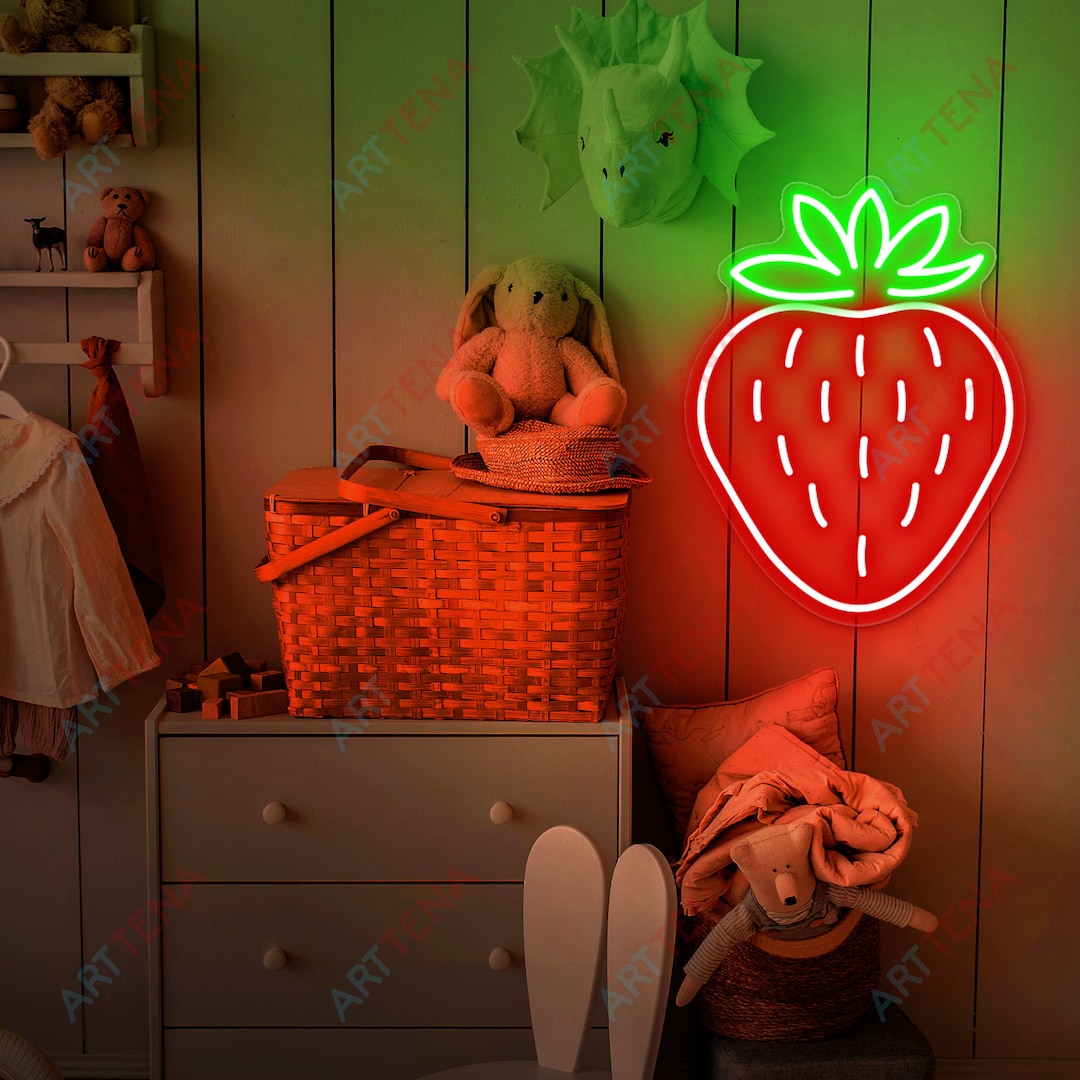 Strawberry Neon Sign,berry Led Light Kitchen Decor,custom Strawberries ...