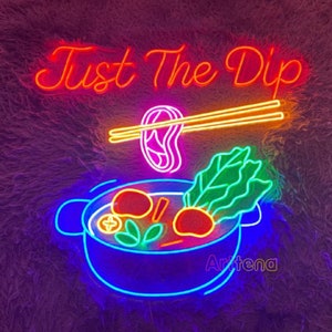 Just the Dip Sign Hot Pot Sign Korean Street Food Neon Sign Kitchen ...