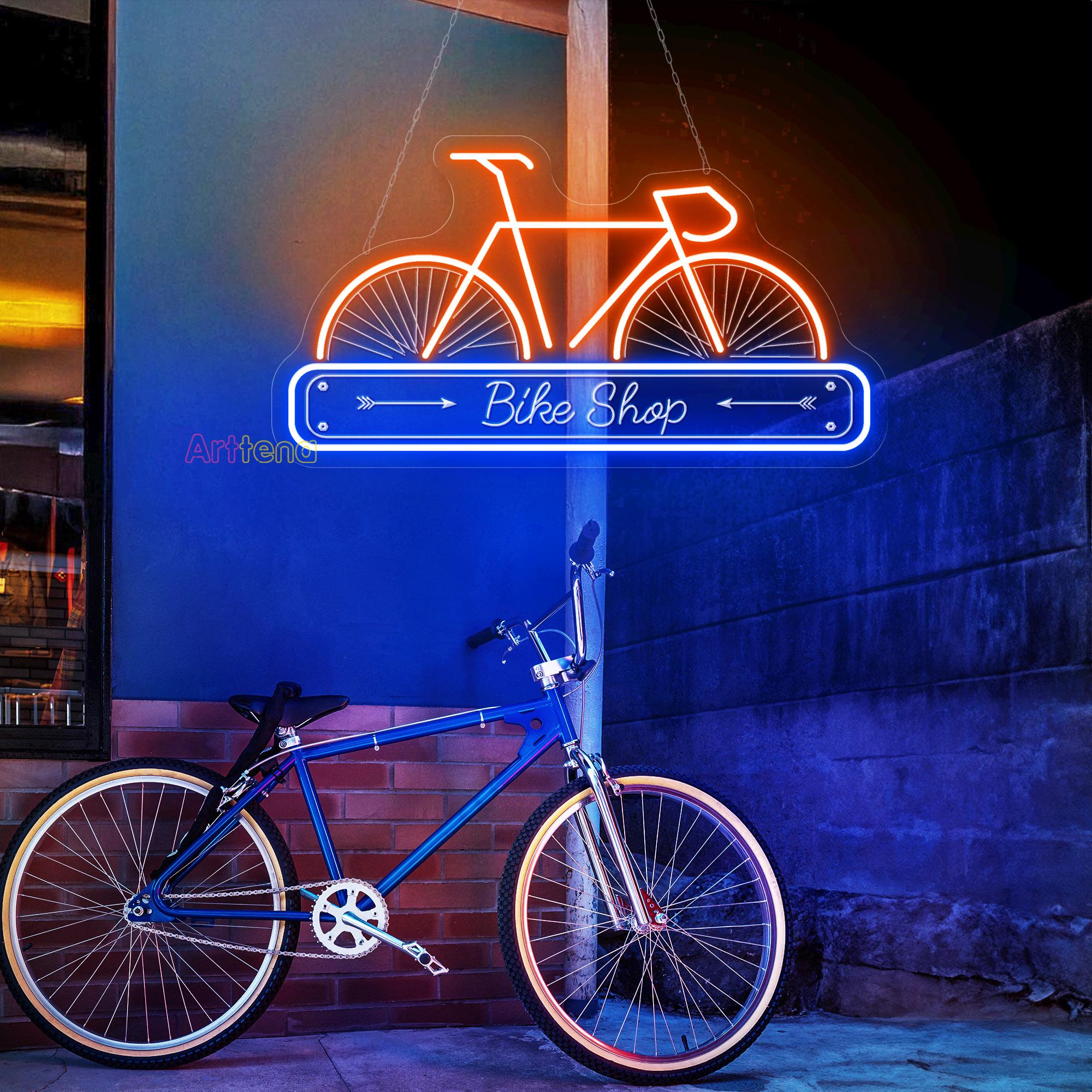 Bike Shop Neon Sign, Cyclist Neon Sign, Bike Store Decor Sign, Business ...