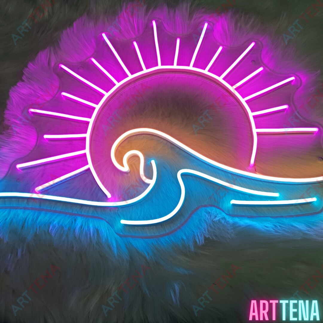 Sunrise Sunset Neon Sign, Sun Wave Neon Sign, Bedroom Neon Sign ...