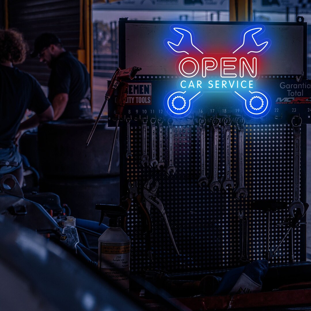 Garage Open Neon Sign, Open Sign for Garage, Neon Open Signs for Garage ...