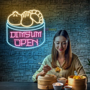 Dimsum Open Neon Sign, Dimsum Neon Sign, Chinese Food Sign, Dimsum ...
