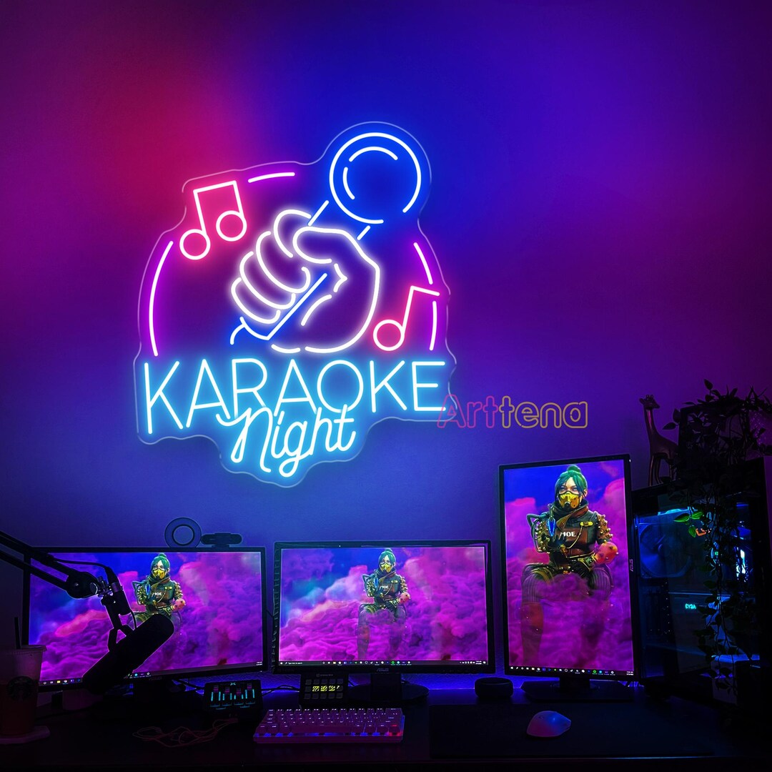 Karaoke Night Led Sign Karaoke Night Neon Sign Karaoke Room Sign Custom ...