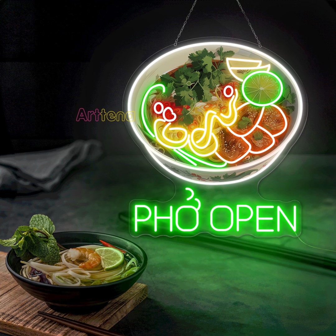 Pho Open Neon Sign Vietnamese Food Led Light Pho Neon Light Vietnamese ...