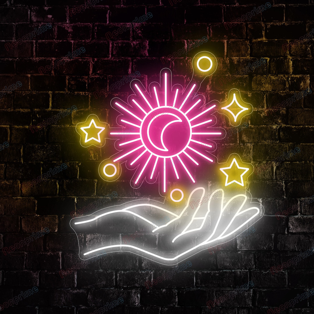 Custom Galaxy Hand Neon Sign, Wedding Neon Signs,wall Decor, Neon Sign ...